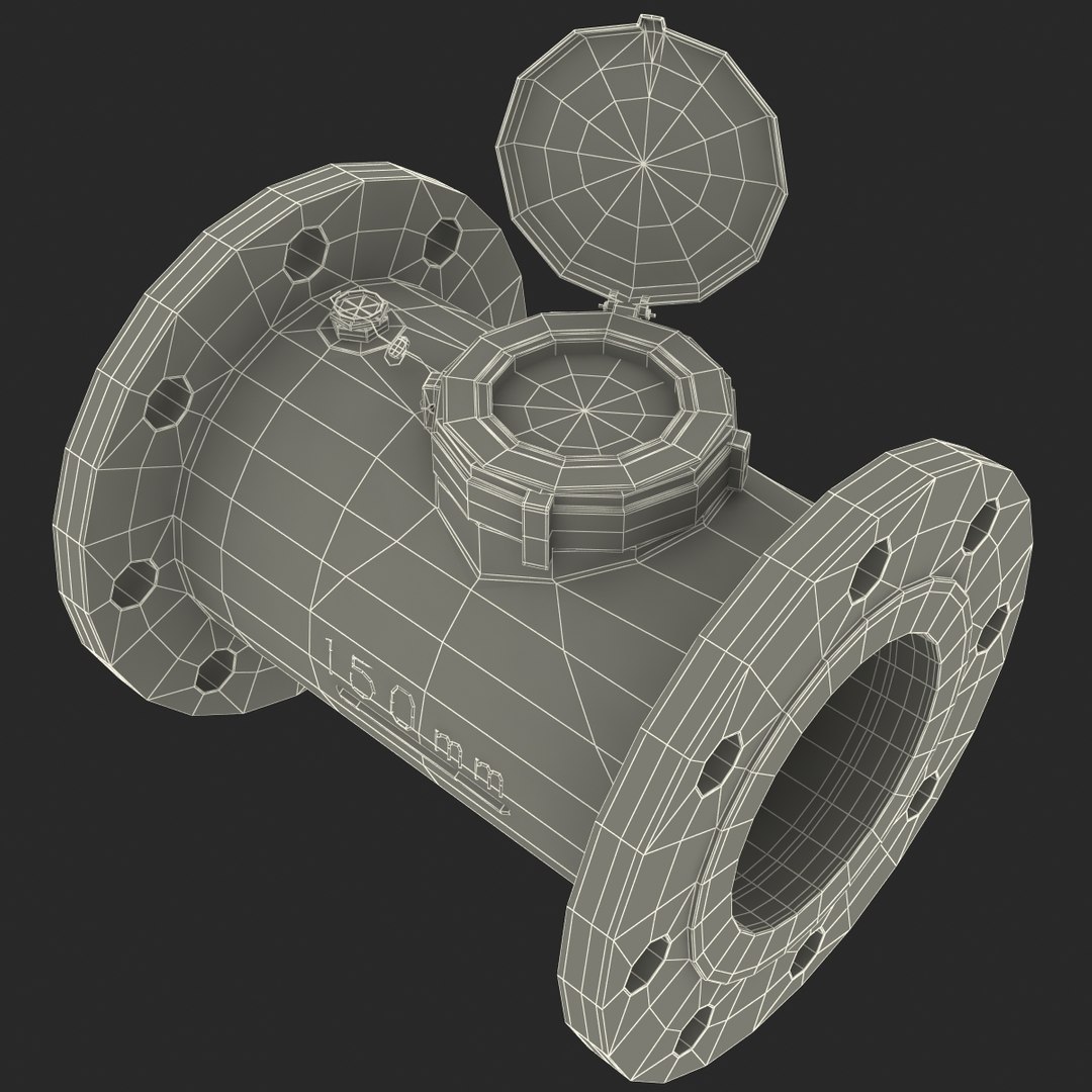 3d Industrial Water Meter Model