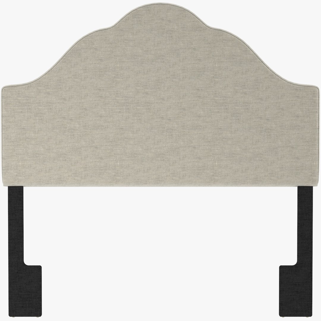 3d Model Glam Upholstered Arch Headboard