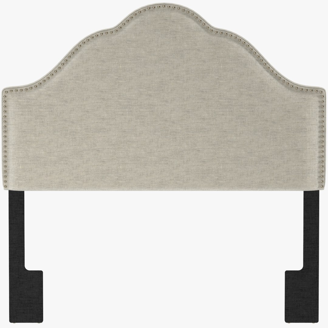 3d Model Glam Upholstered Arch Headboard