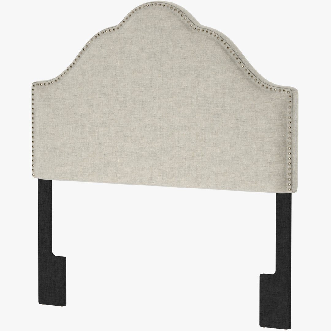 3d Model Glam Upholstered Arch Headboard