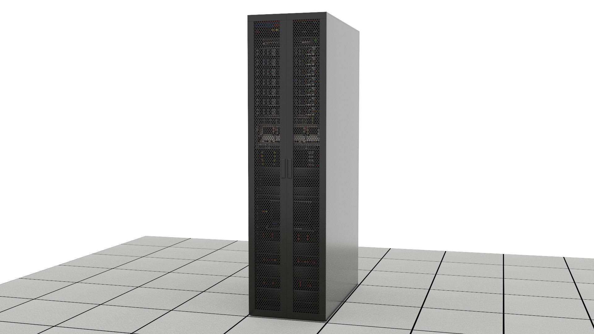 Low Poly Data Center Server Room Visualization Scene 3D Model ...