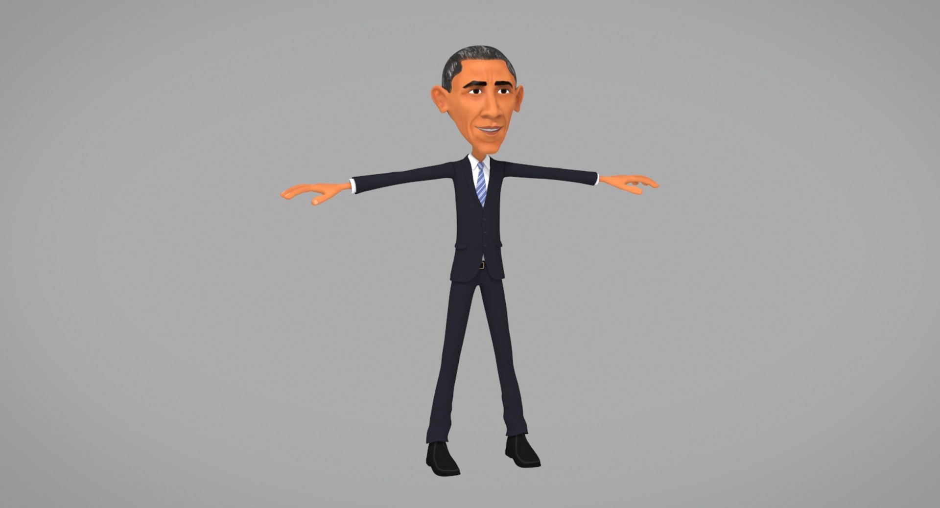 Barack Obama Cartoon 3D - TurboSquid 1195765