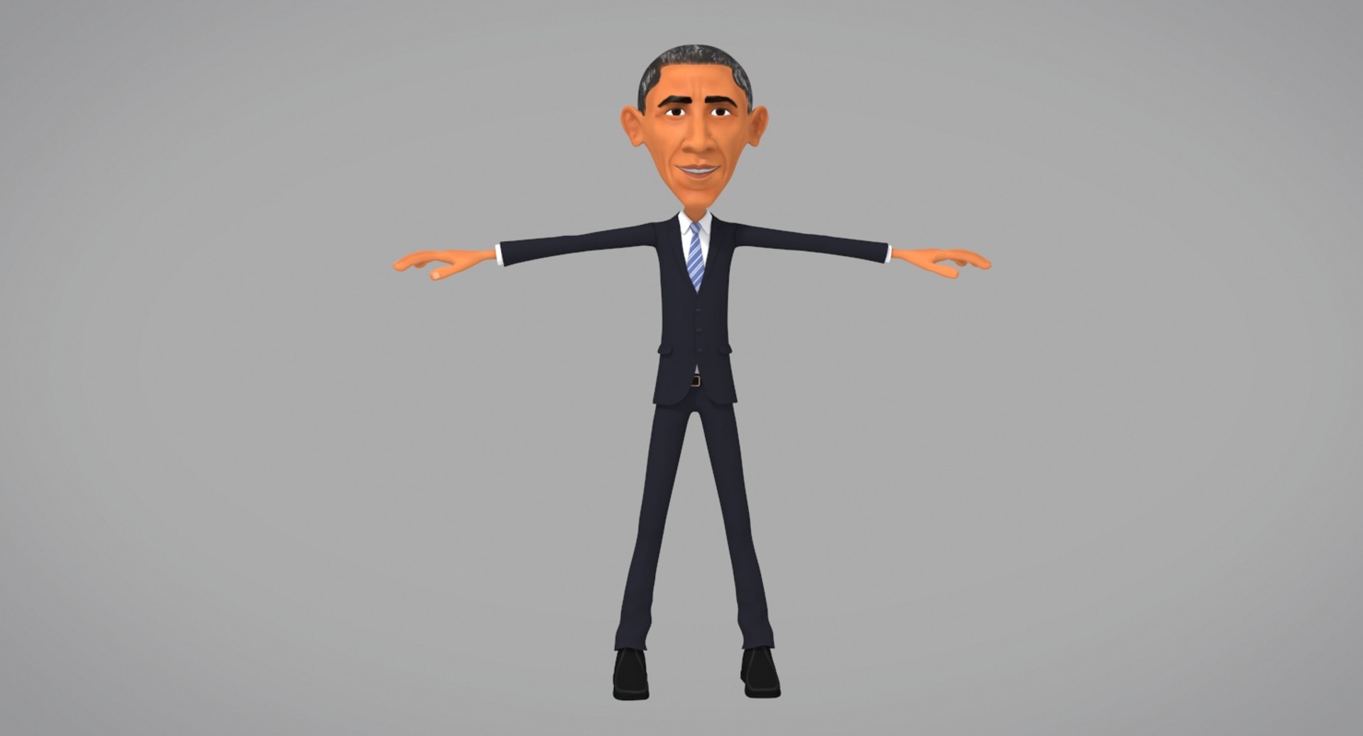 Barack Obama Cartoon 3D - TurboSquid 1195765