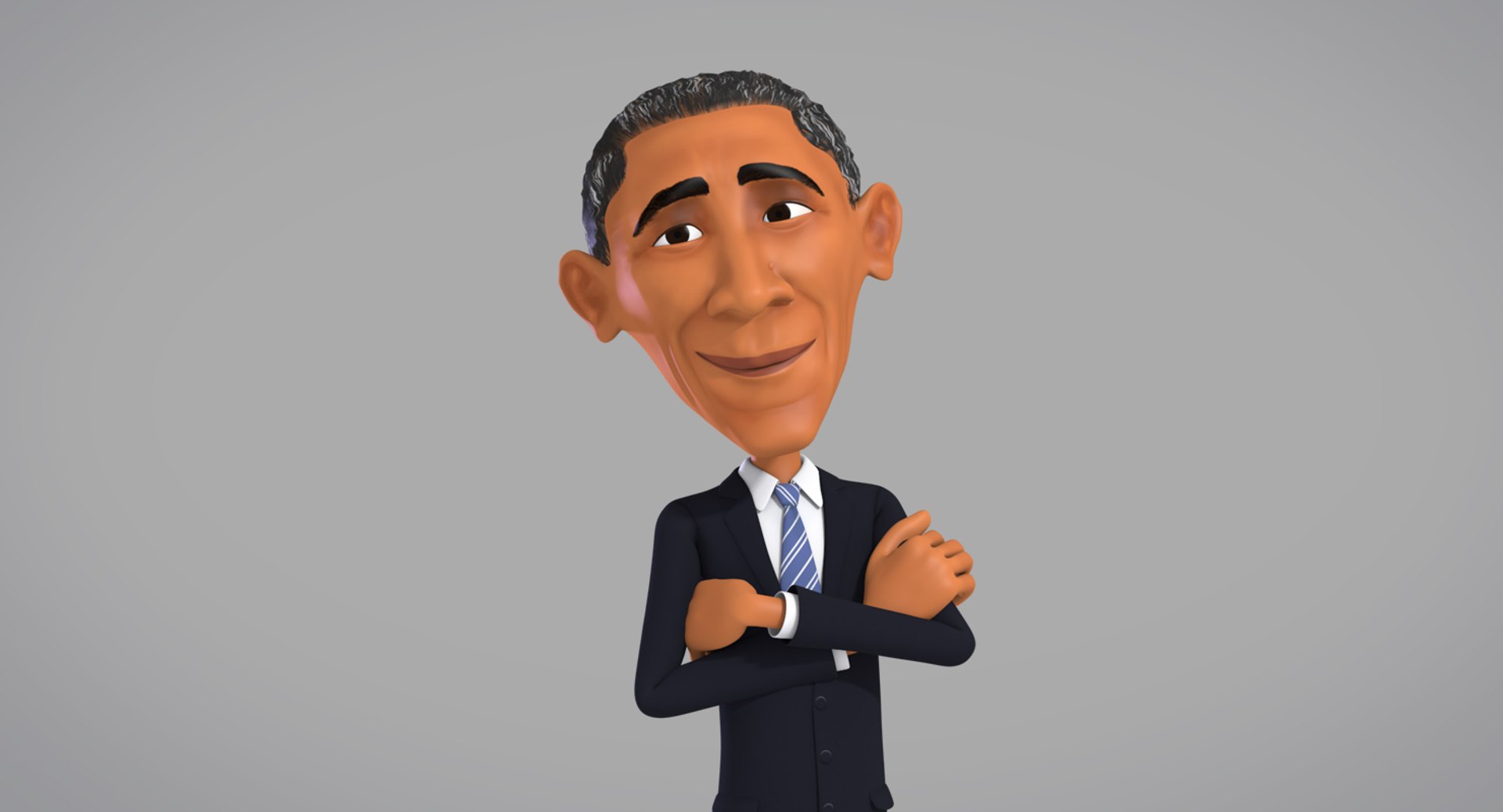 Barack Obama Cartoon 3D - TurboSquid 1195765