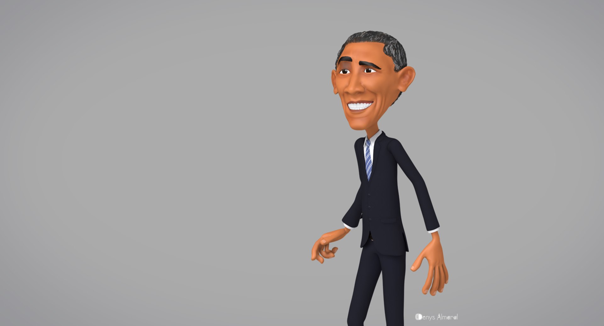 Barack Obama Cartoon 3D - TurboSquid 1195765