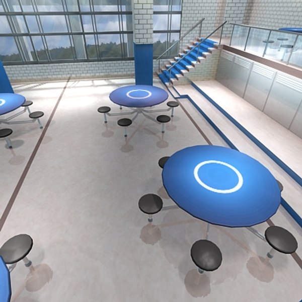 3d school cafeteria model