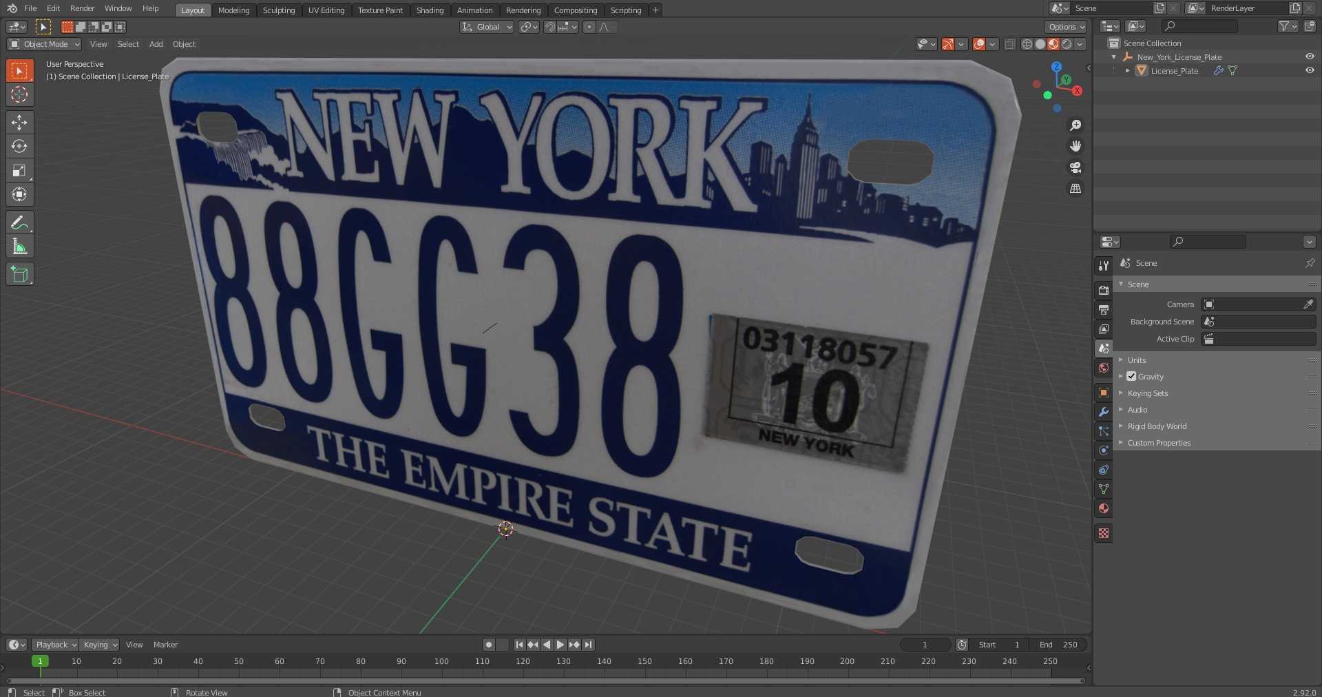New York License Plate Model - TurboSquid 2232875