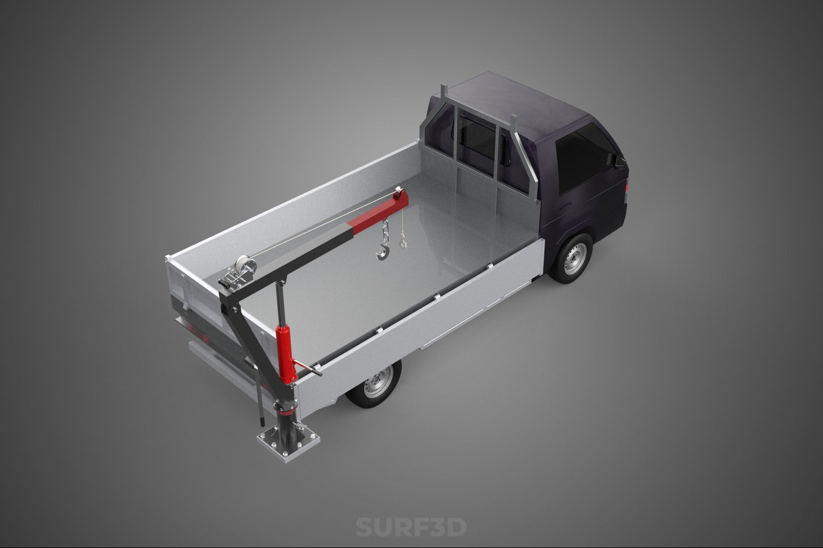BED DROP SIDE GATE DOOR JIB CRANE LIFT HOIST WINCH PICKUP TRUCK 3D ...