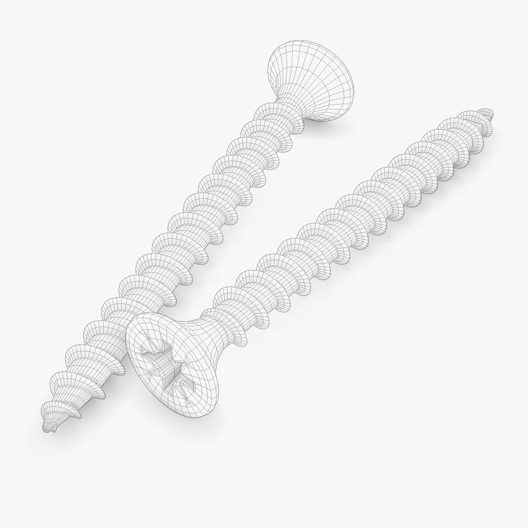 3D Wood Screw Model - TurboSquid 1524157