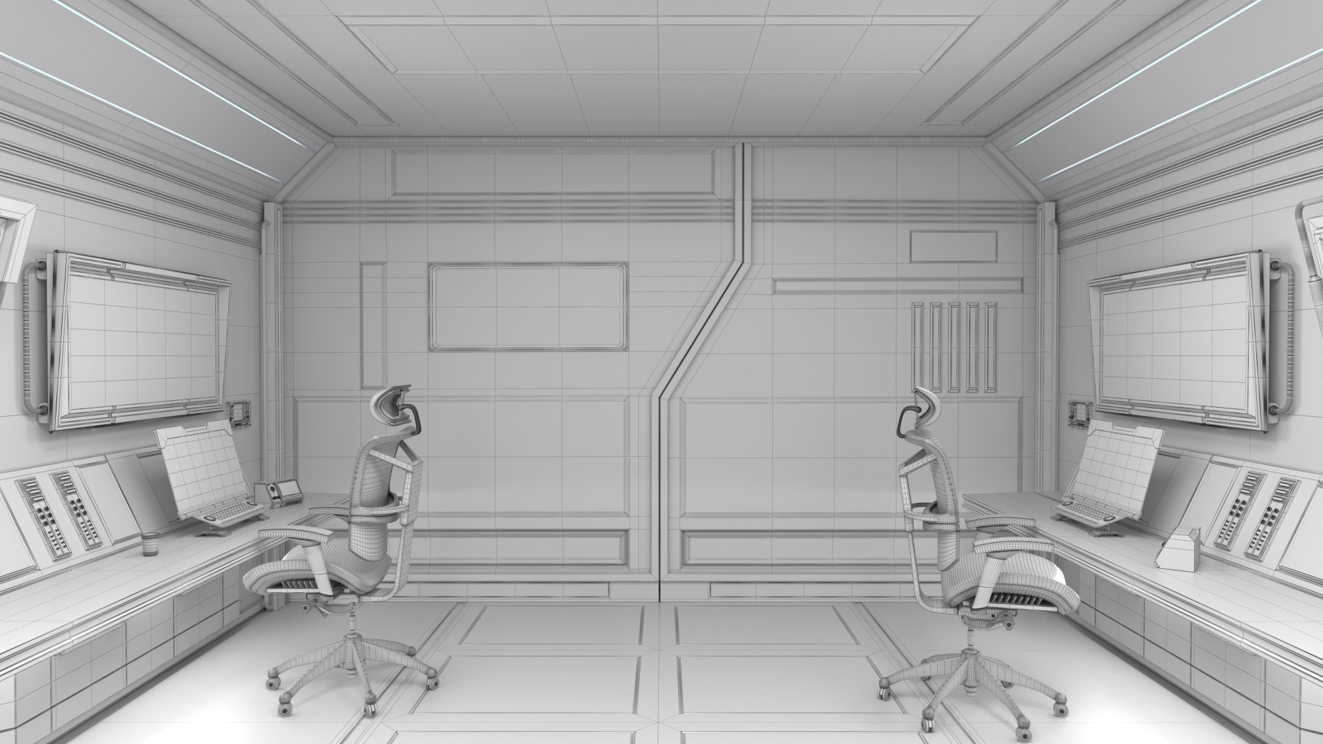 3D Model Sci Fi Interior Station Control Panel - TurboSquid 2224460