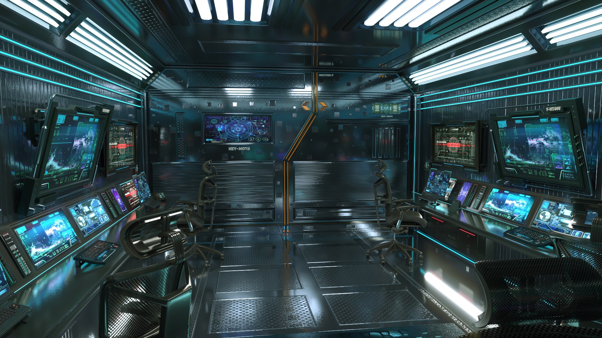 3D Model Sci Fi Interior Station Control Panel - TurboSquid 2224460