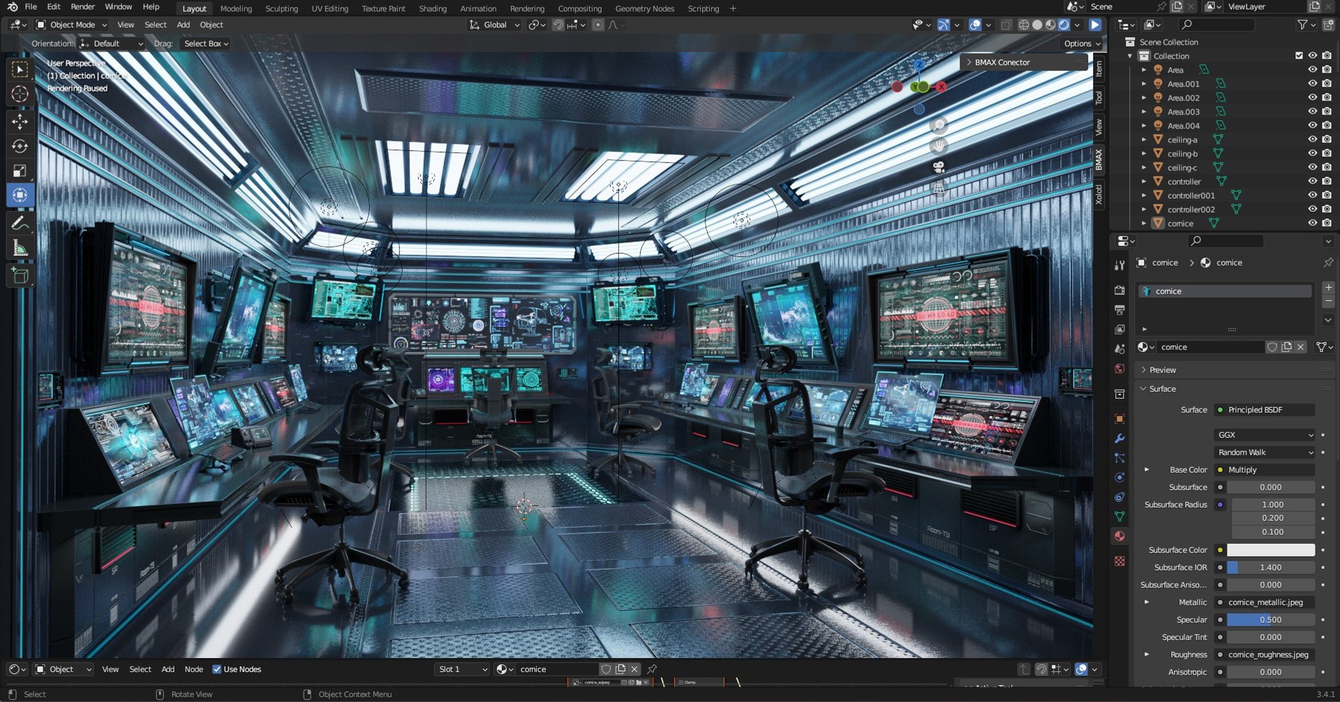 3D Model Sci Fi Interior Station Control Panel - TurboSquid 2224460