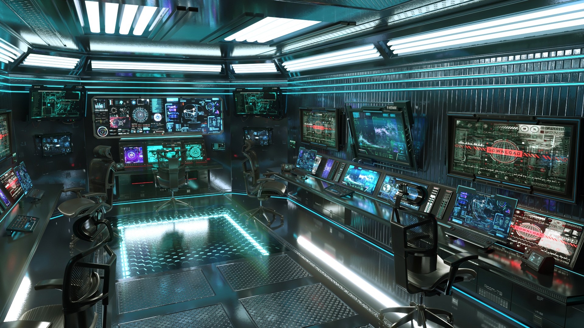 3D Model Sci Fi Interior Station Control Panel - TurboSquid 2224460