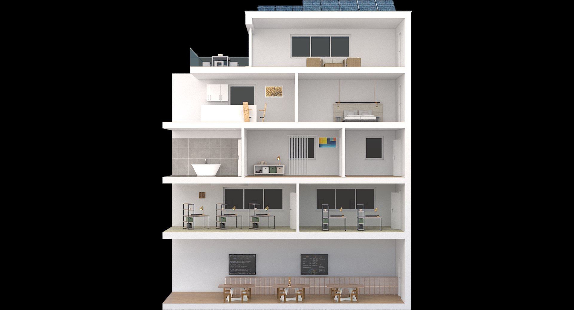 3D Apartment Building Section - TurboSquid 1337693