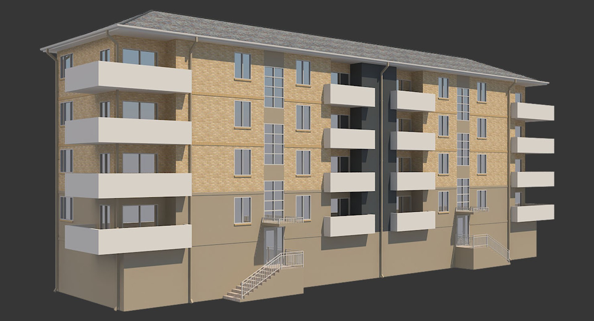 Apartment building 3D model - TurboSquid 1371205