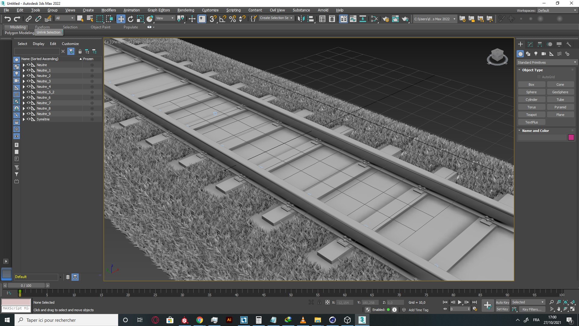 Railroad with Wood Sleepers Low-poly 3D model - TurboSquid 1808101