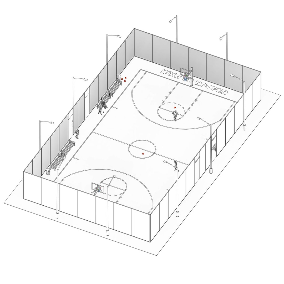Basketball Court 3D Model - TurboSquid 1924381
