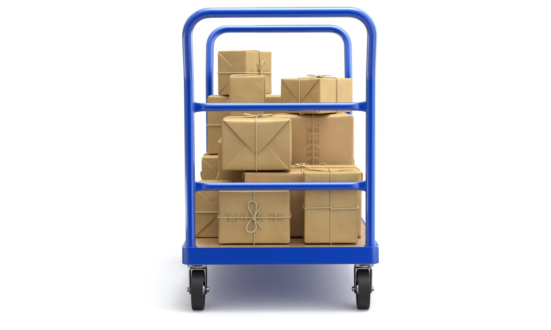 Warehouse Trolley With Wrapped Parcel 3D Model - TurboSquid 2054256