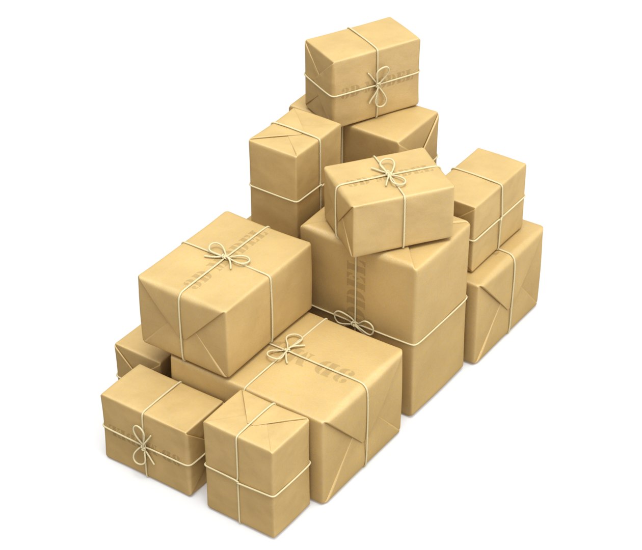 Warehouse Trolley With Wrapped Parcel 3D Model - TurboSquid 2054256