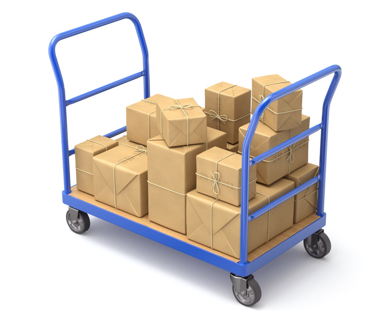 Warehouse Trolley With Wrapped Parcel 3D Model - TurboSquid 2054256