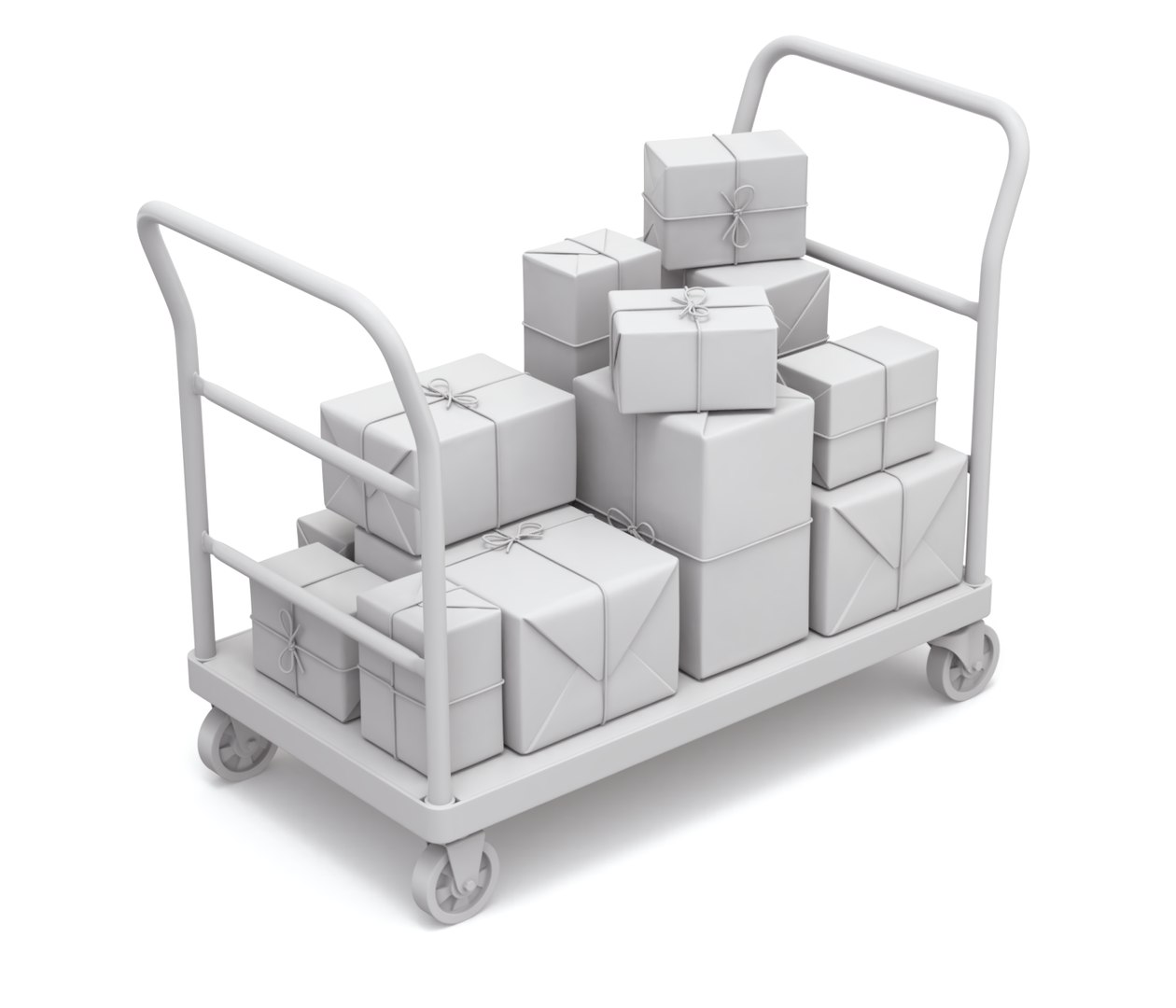 Warehouse Trolley With Wrapped Parcel 3D model - TurboSquid 2054256