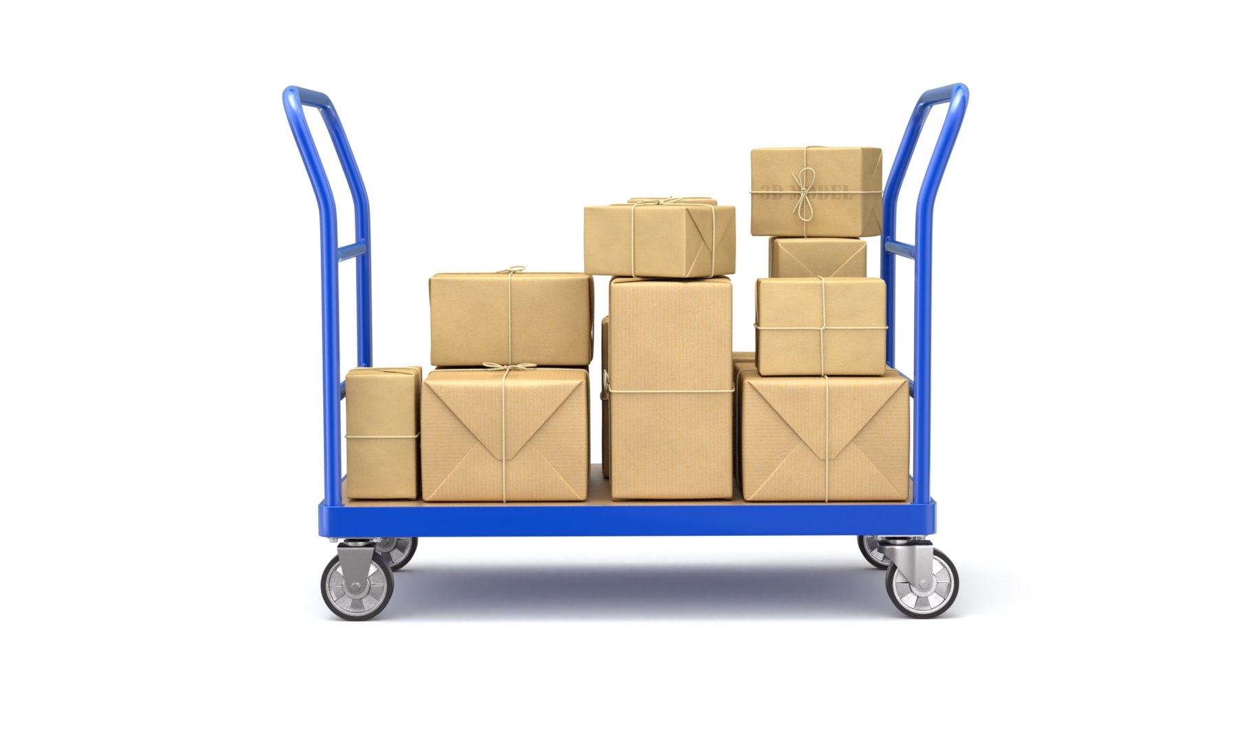 Warehouse Trolley With Wrapped Parcel 3D Model - TurboSquid 2054256