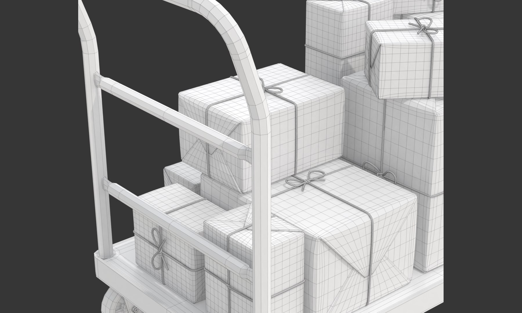 Warehouse Trolley With Wrapped Parcel 3D model - TurboSquid 2054256