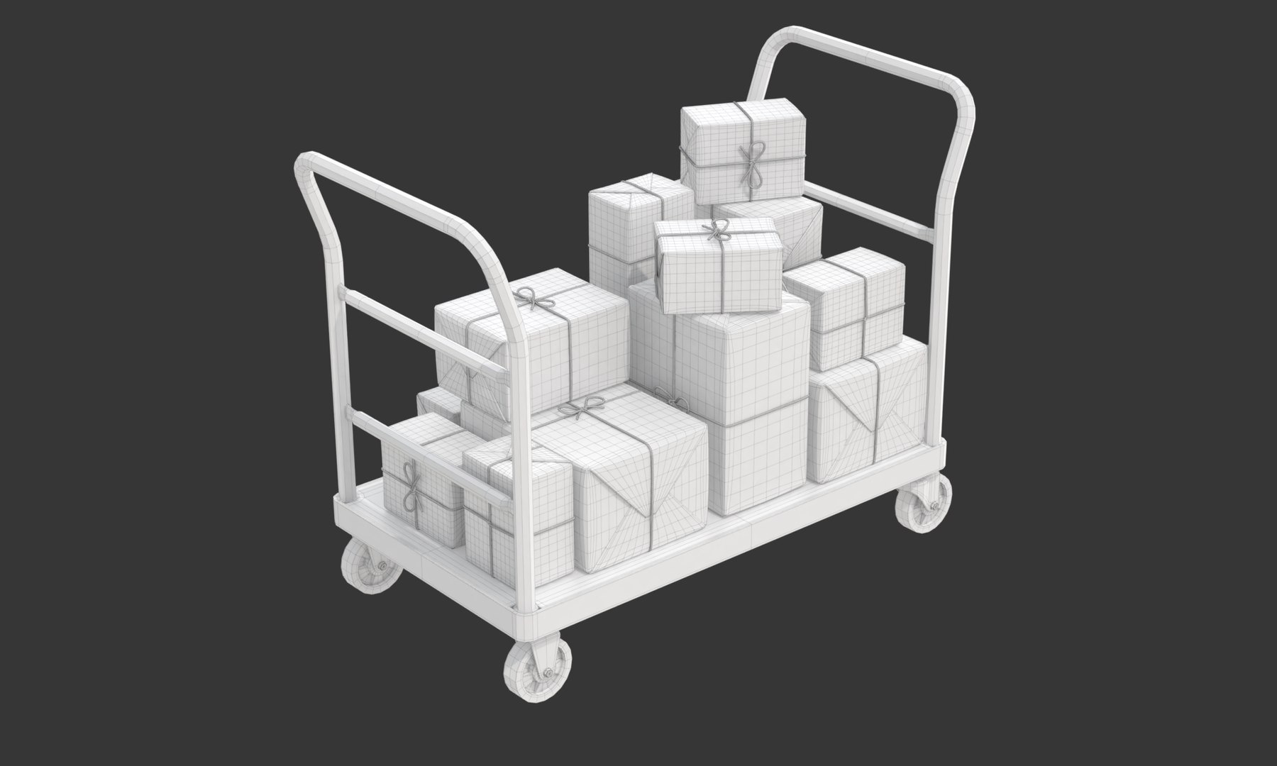 Warehouse Trolley With Wrapped Parcel 3D model - TurboSquid 2054256