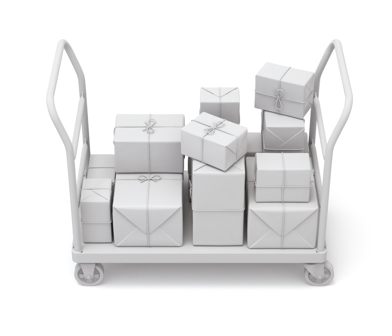 Warehouse Trolley With Wrapped Parcel 3D model - TurboSquid 2054256