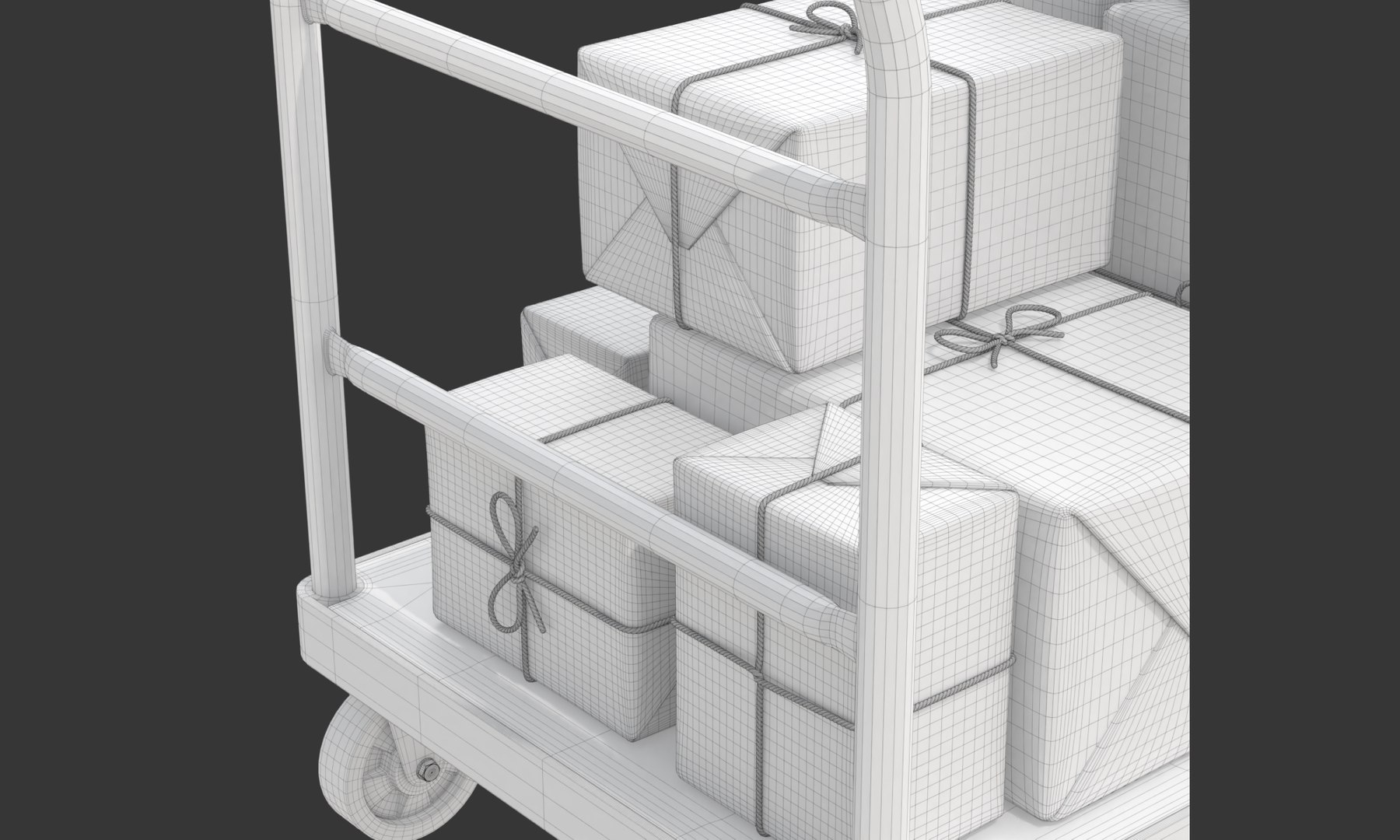 Warehouse Trolley With Wrapped Parcel 3D model - TurboSquid 2054256