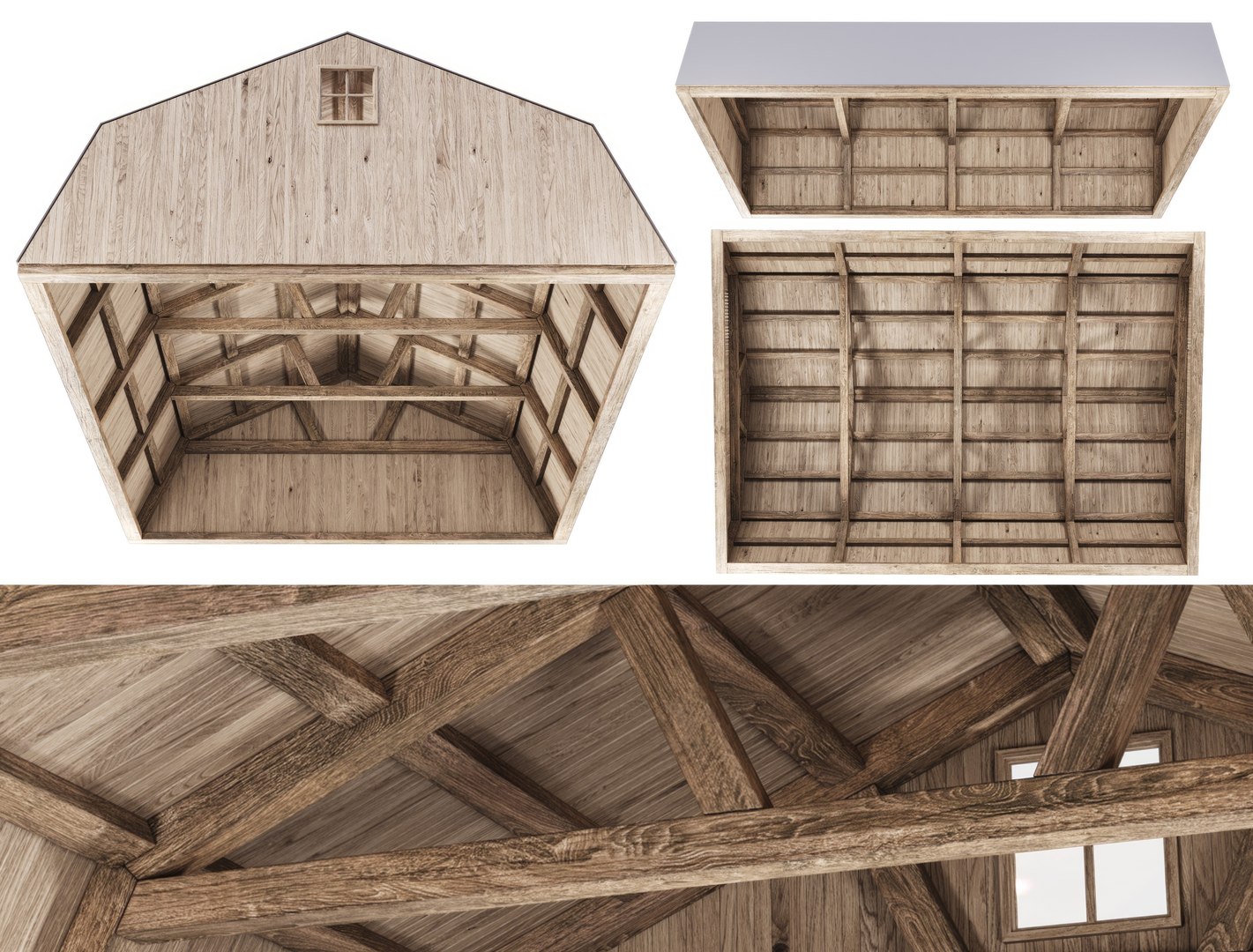 Wooden Ceiling V15 With Beams 3D - TurboSquid 2285194