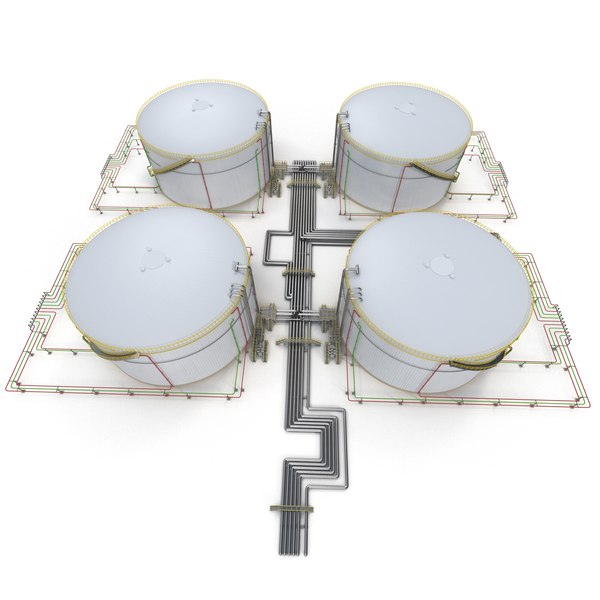 3D oil refinery model - TurboSquid 1491260