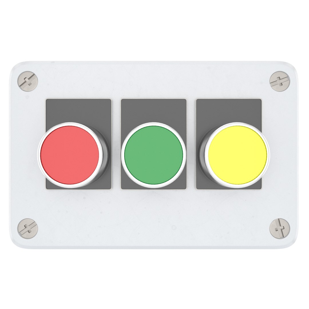 Industrial Triple Button 3D Model - TurboSquid 1272041