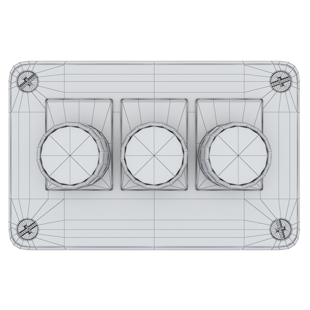 Industrial Triple Button 3D Model - TurboSquid 1272041