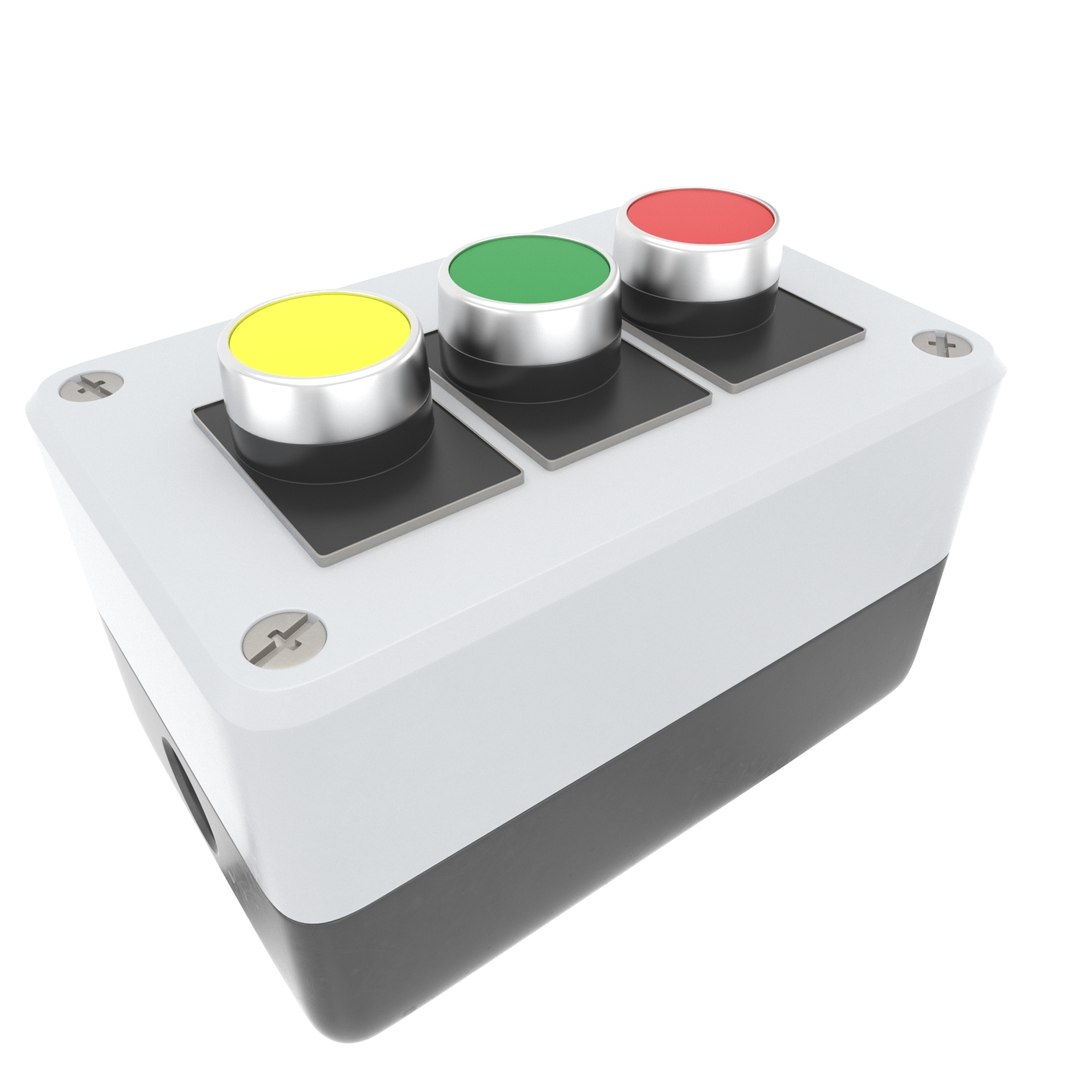 Industrial Triple Button 3D Model - TurboSquid 1272041