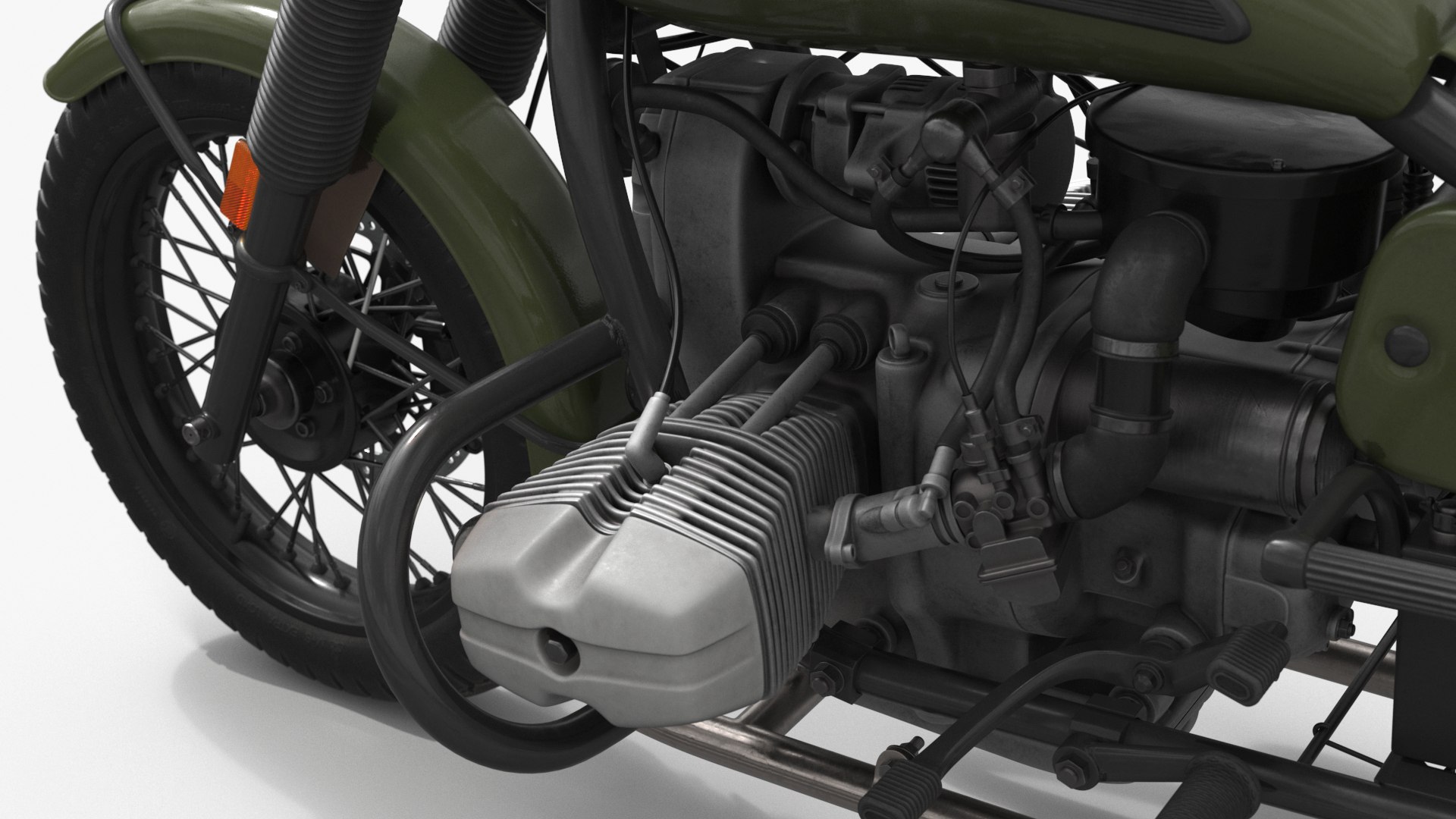 Classic Retro Motorcycle Green 3D Model - TurboSquid 2399392