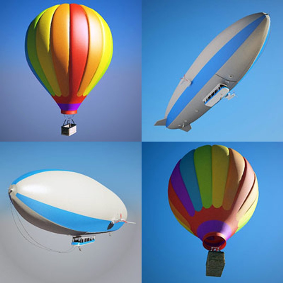 zeppelin hot air balloon 3d model