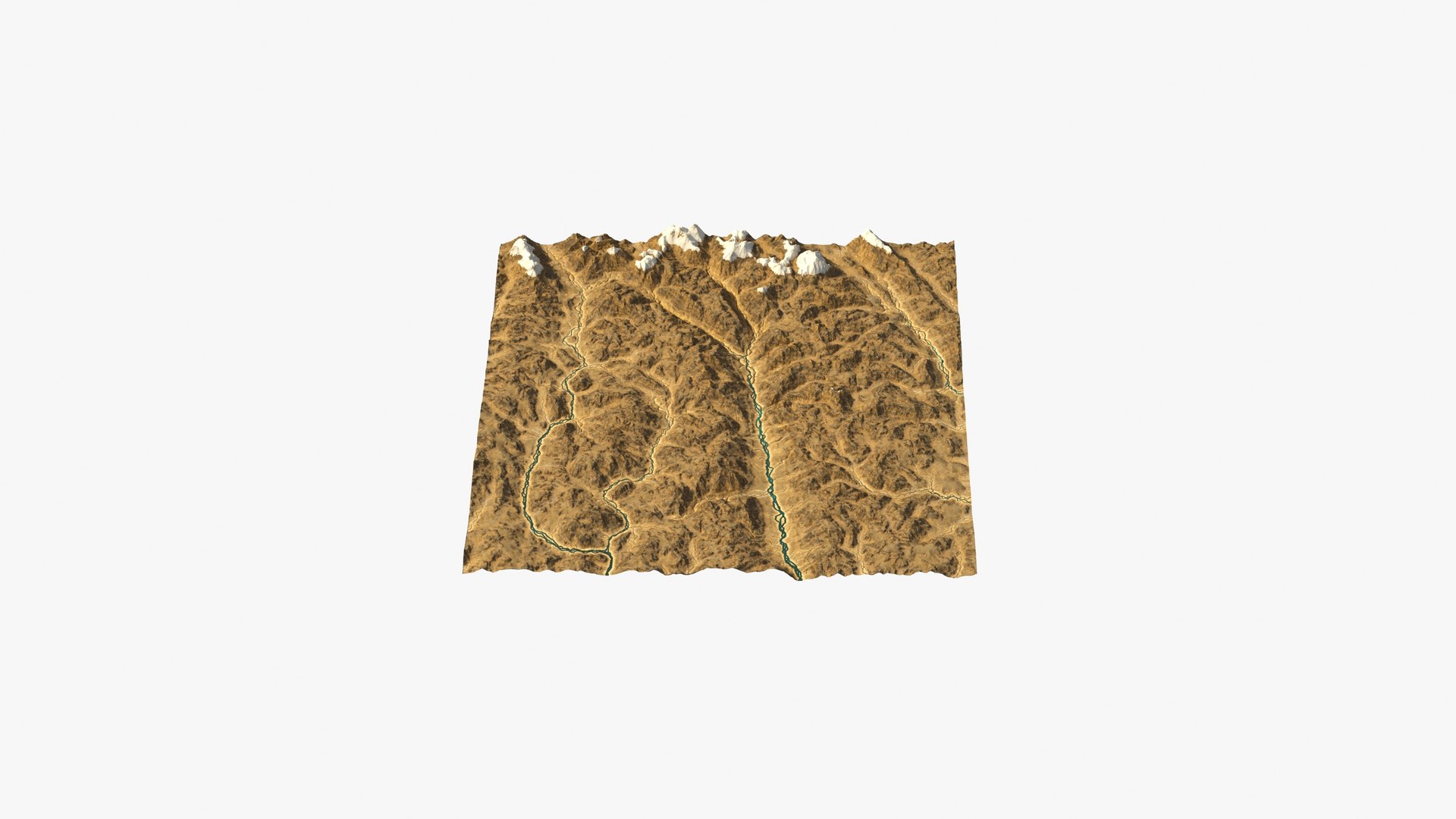 3D Terrain Multiple River Flows PBR - TurboSquid 2204088