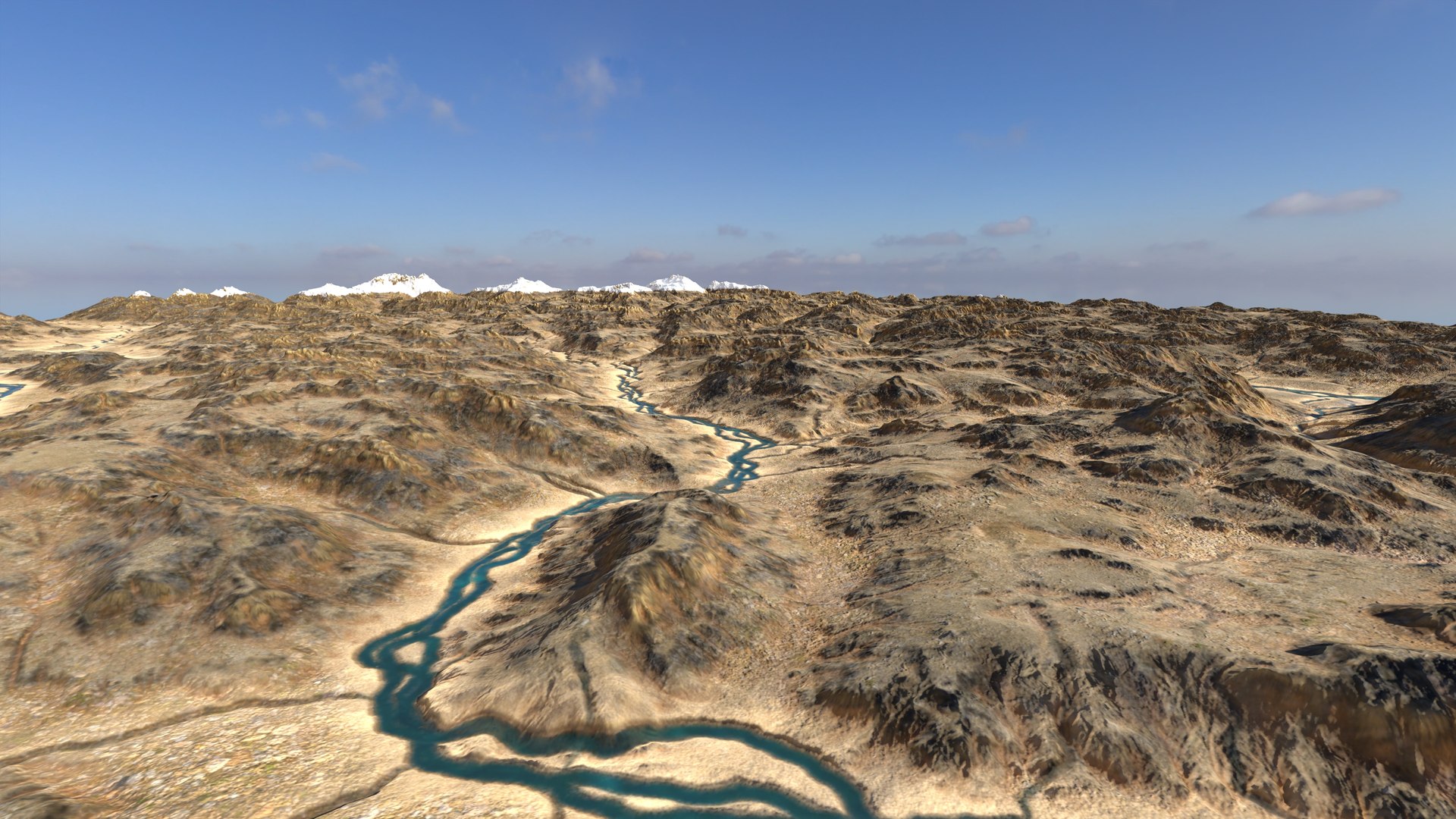 3D Terrain Multiple River Flows PBR - TurboSquid 2204088