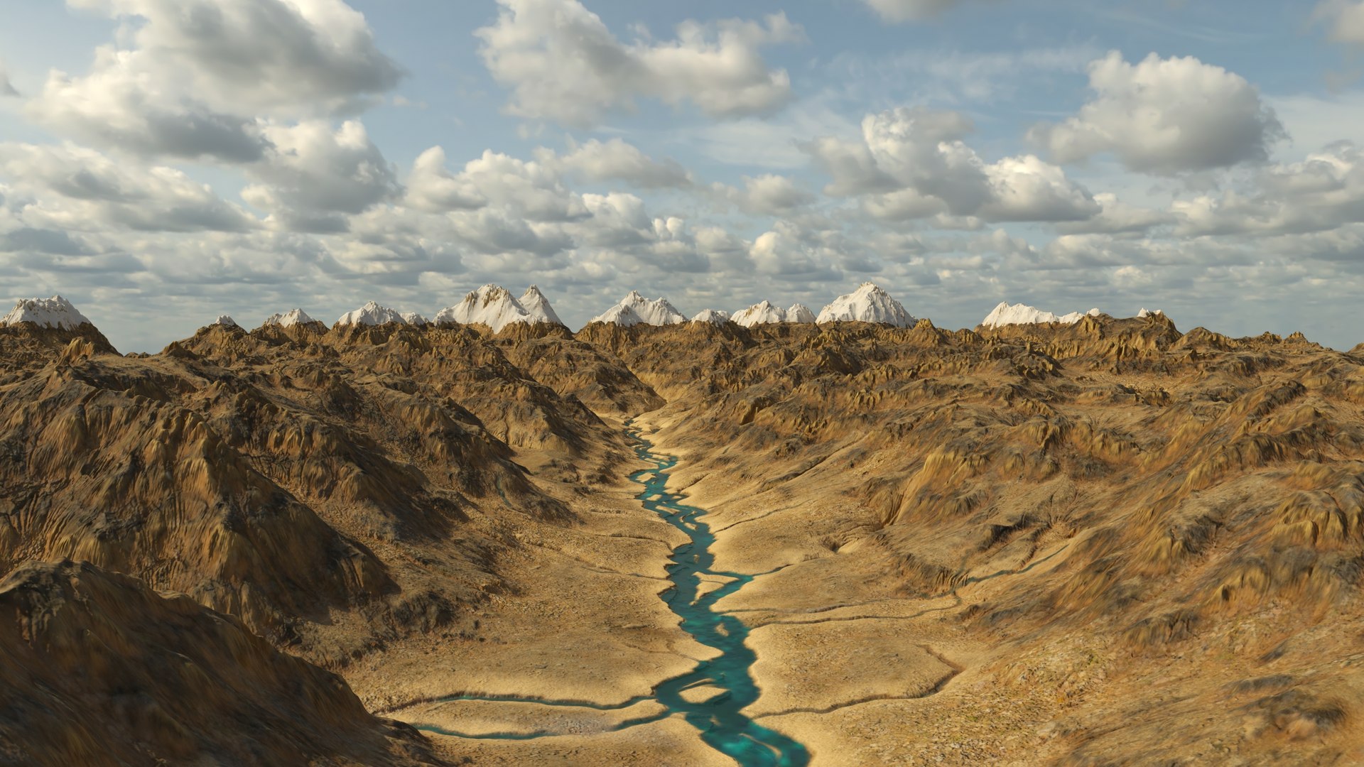 3D Terrain Multiple River Flows PBR - TurboSquid 2204088