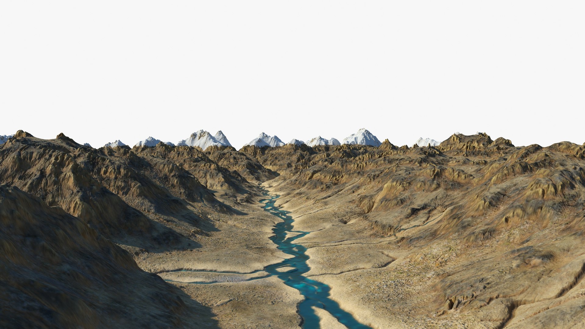 3D Terrain Multiple River Flows PBR - TurboSquid 2204088