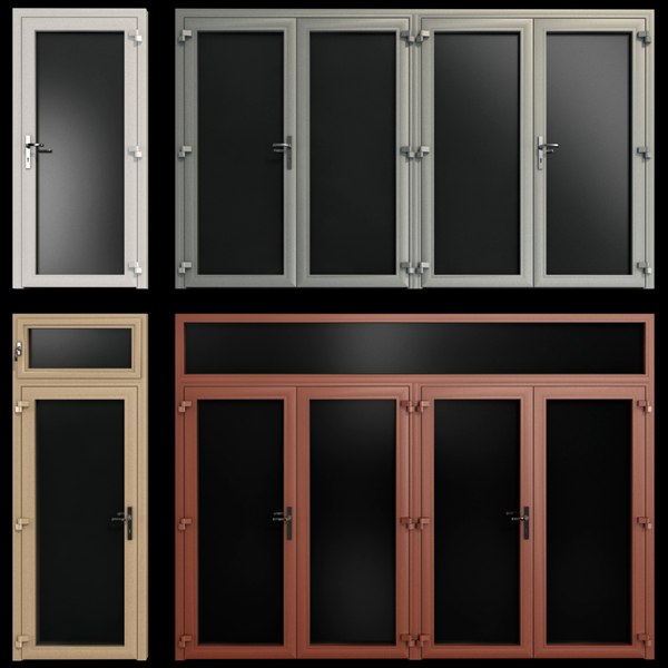 Stained aluminum doors 3D - TurboSquid 1636277