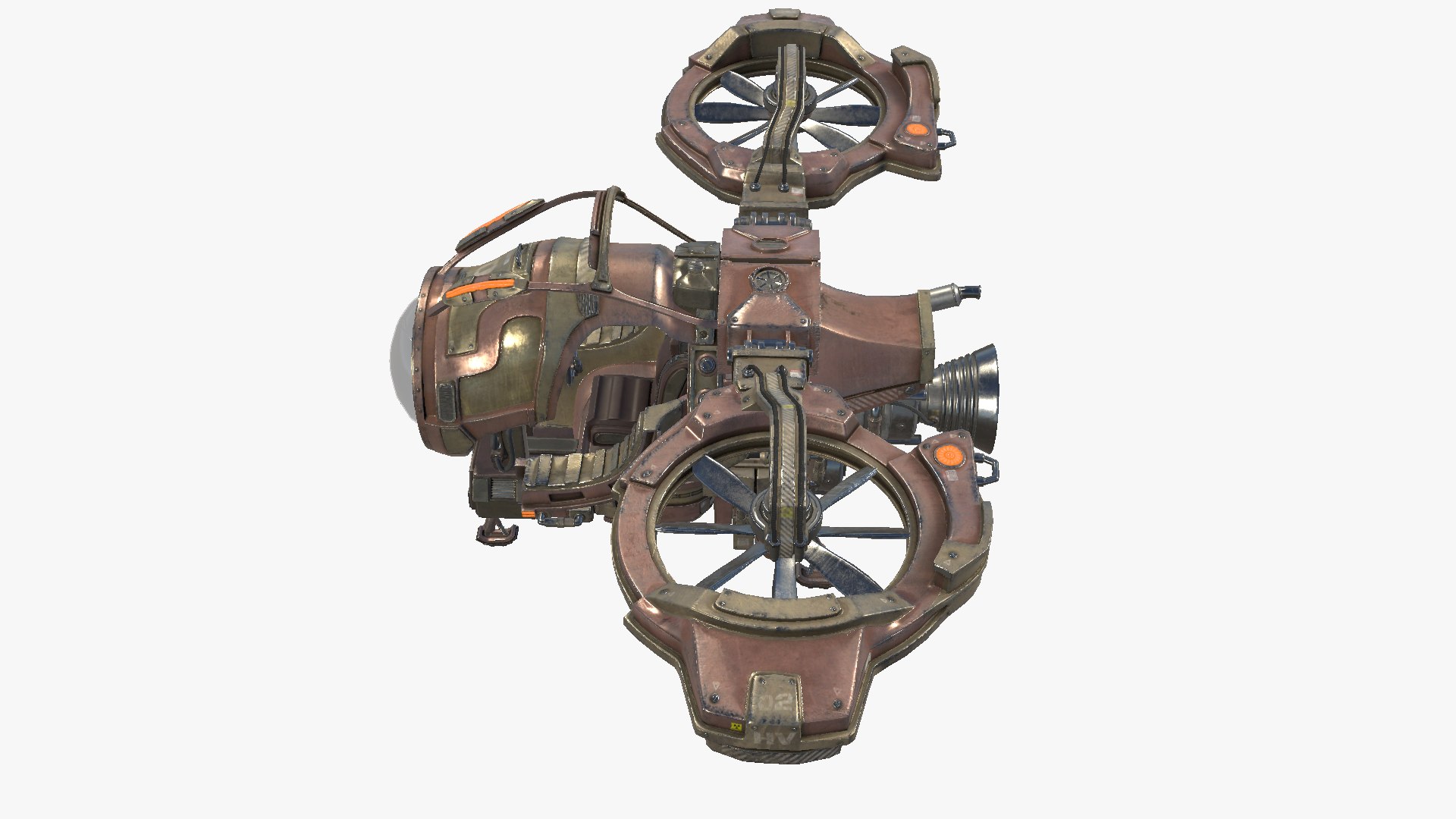 3D Sci-Fi Hovercraft Helicopter VTOL Tiltrotor Glider Plane Flying ...