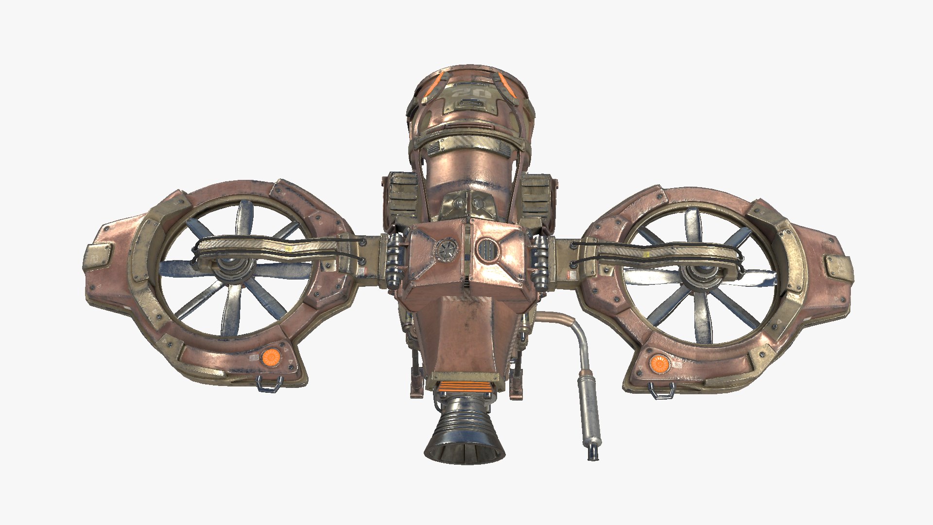 3D Sci-Fi Hovercraft Helicopter VTOL Tiltrotor Glider Plane Flying ...