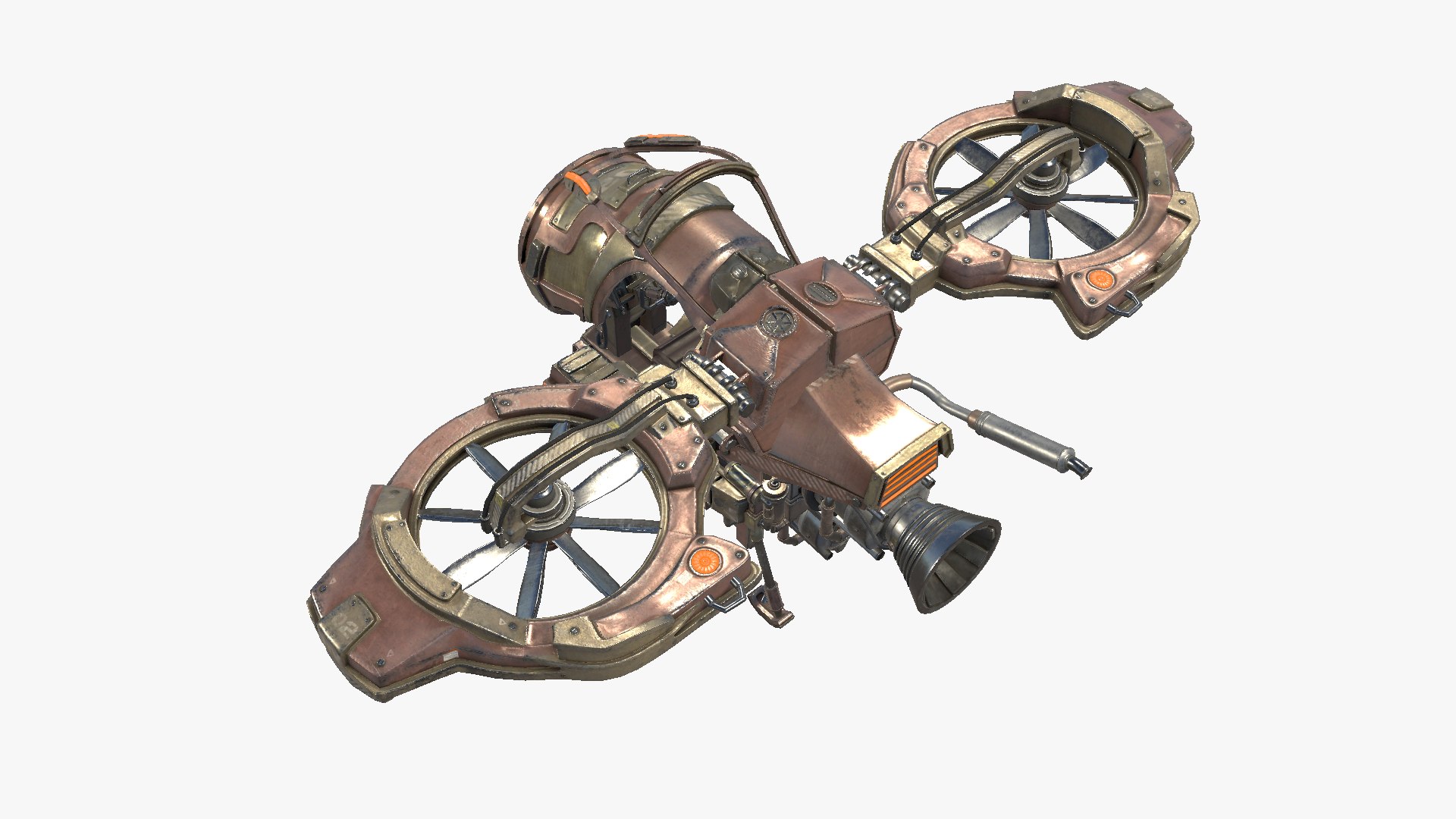 3D Sci-Fi Hovercraft Helicopter VTOL Tiltrotor Glider Plane Flying ...