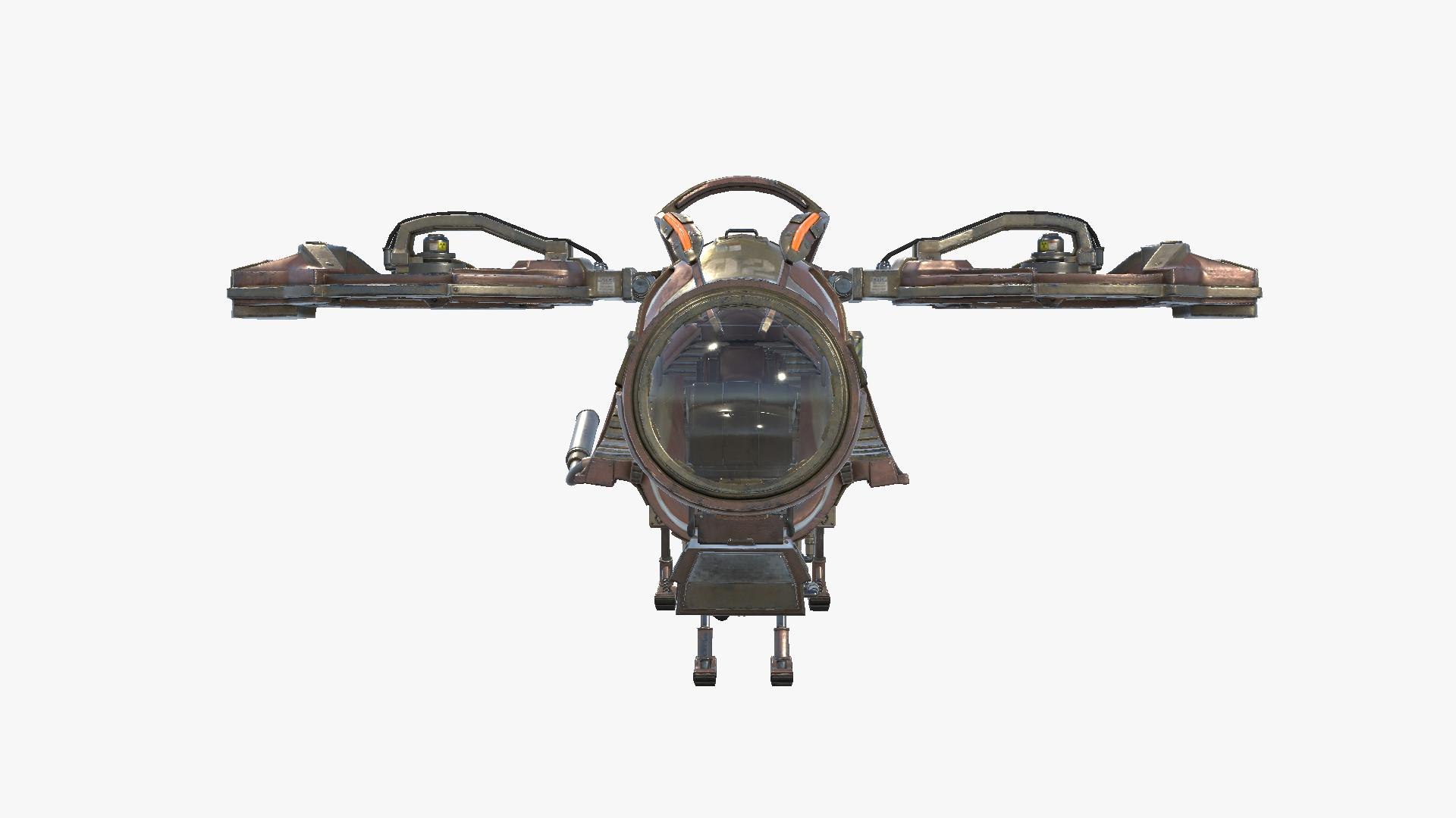 3D Sci-Fi Hovercraft Helicopter VTOL Tiltrotor Glider Plane Flying ...