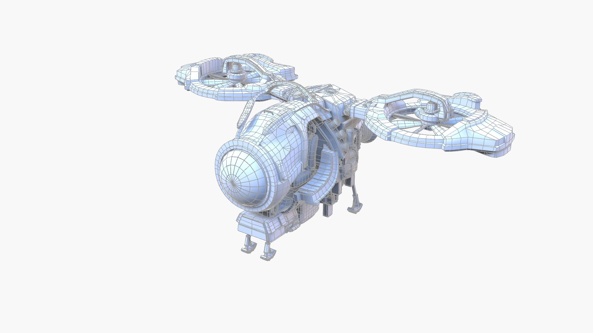 3D Sci-Fi Hovercraft Helicopter VTOL Tiltrotor Glider Plane Flying ...