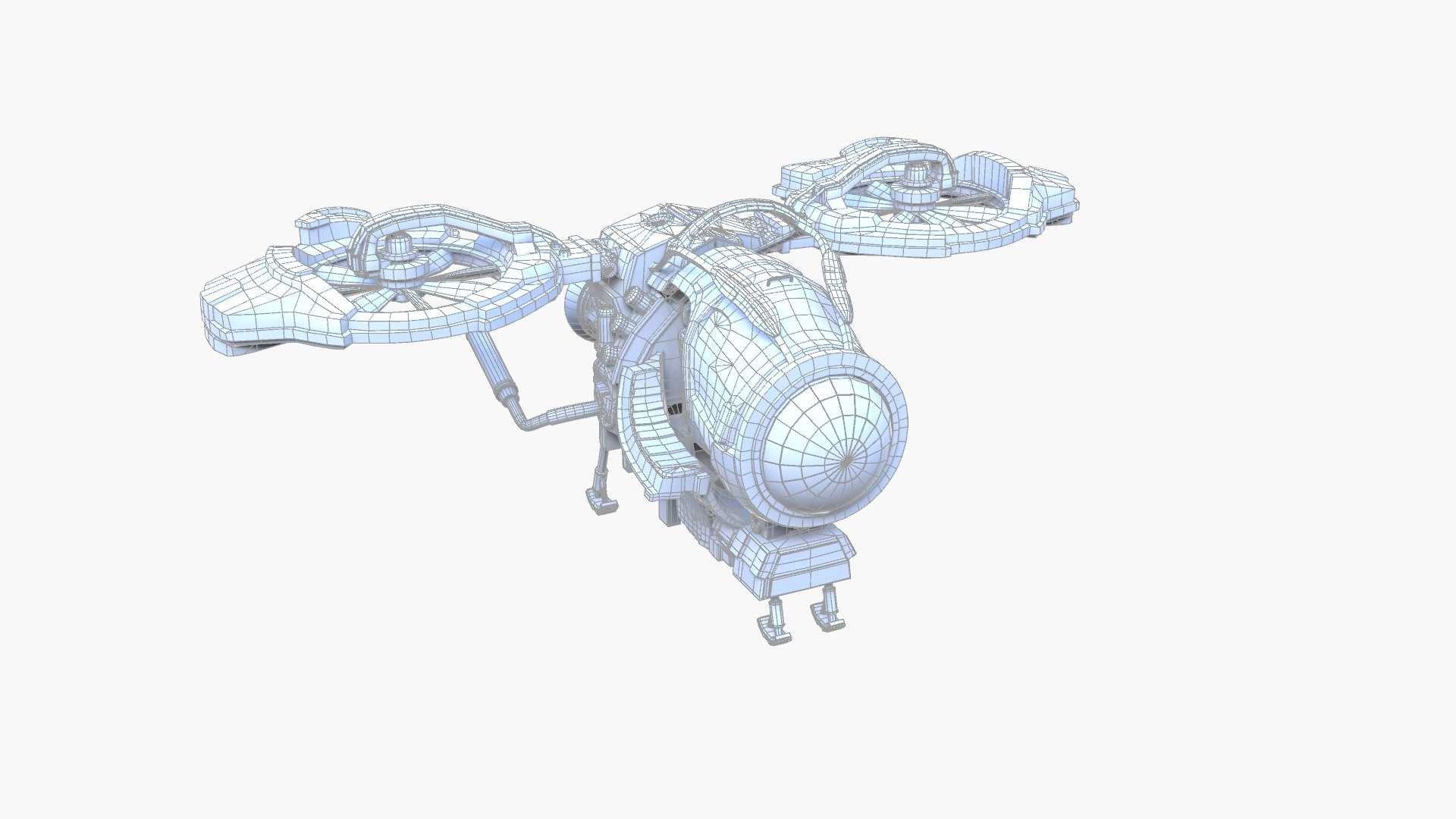 3D Sci-Fi Hovercraft Helicopter VTOL Tiltrotor Glider Plane Flying ...