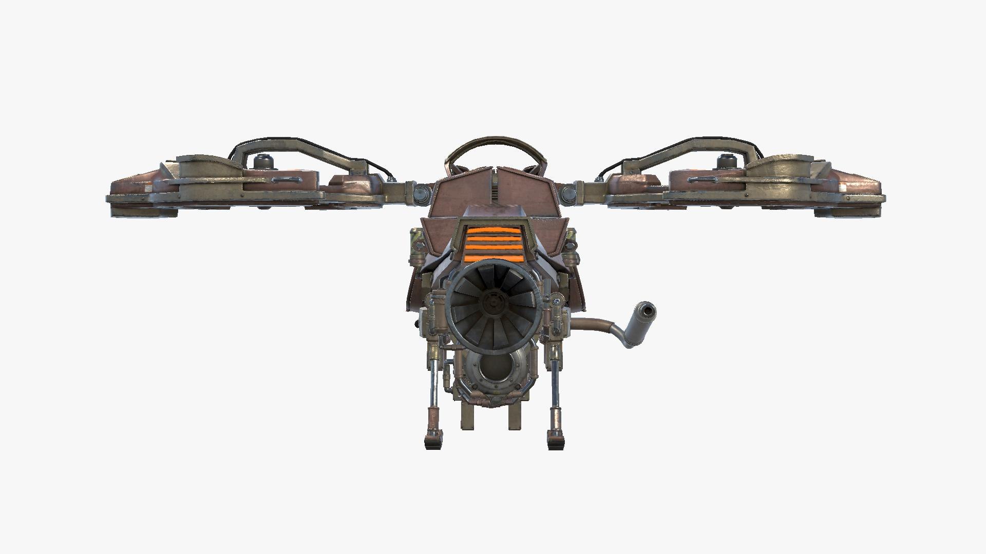 3D Sci-Fi Hovercraft Helicopter VTOL Tiltrotor Glider Plane Flying ...