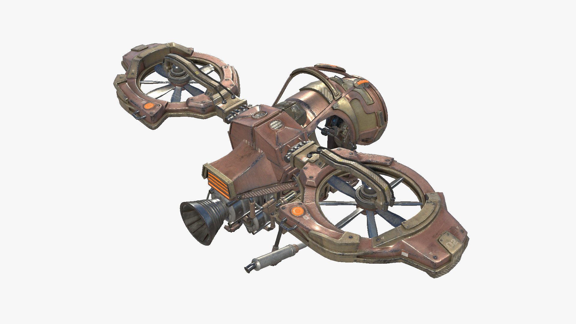 3D Sci-Fi Hovercraft Helicopter VTOL Tiltrotor Glider Plane Flying ...